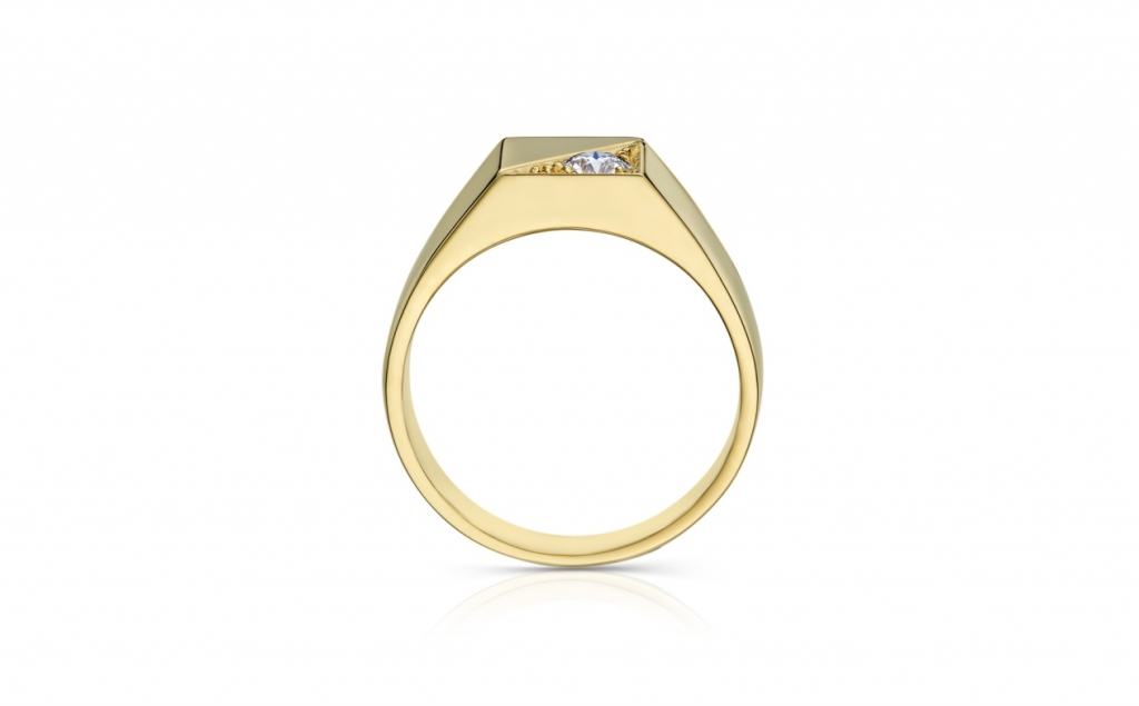 pánský zlatý prsten s diamantem 0.32ct I/VVS2 s GIA certifikátem ...